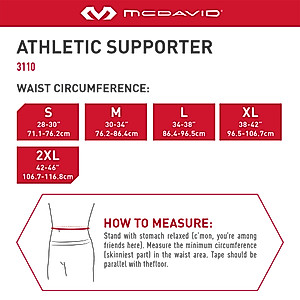 McDavid Athletic Jock Strap Adult Men's, Baseball Protection & More Sports, Black & White