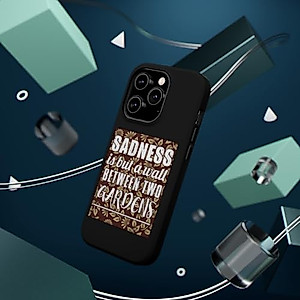 DistinctInk Tough Case for Apple iPhone 13 PRO (6.1" Screen), Compatible with MagSafe Charging - Sadness is Wall Between Gardens Black