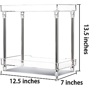 KSDSOAM Bathroom Organizer Countertop Bathroom Storage 2 Tier Acrylic Bathroom Makeup Organizer countertop for Skincare Cosmetics, Bathroom, Kitchen