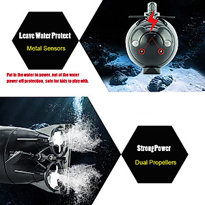 Jujuism Mini Remote Control Nuclear Submarine RC Race Boat Ship High Speed Waterproof Diving in Pools Lake Ponds, Best Gift for Kids Boys(Blue)