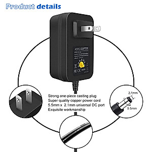 30W Universal AC/DC Adapter Switching Power Supply with 8 Selectable Adapter Plugs, for 3V 4.5V 5V 6V 7.5V 9V 12V Household Electronics and LED Strip - 2000mA Max