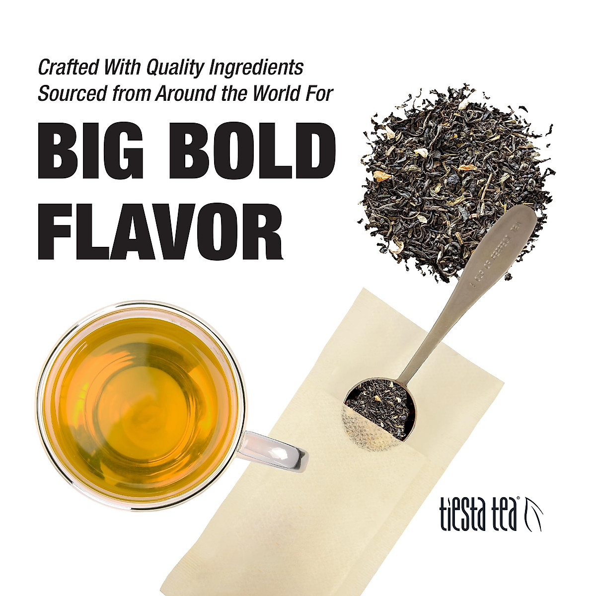 Tiesta Tea - Chinese Jasmine | Loose Leaf | Classic Jasmine Green Tea | Premium Blend | Medium Caffeinated Green Blend | Make Hot or Iced & Brews Up to 25 Cups | 1.8 Ounce Resealable Pouch