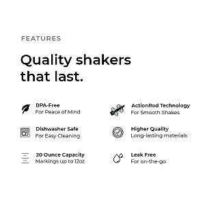 GOMOYO [4-Pack] 20 oz Protein Shaker Bottles | Women's Shaker Cups for Protein Shakes | Small Blender Shaker Bottle Set | Dishwasher Safe with 4x Action-Rod Wire Mixers | Pinks and Purples