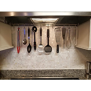 Art3d Mother of Pearl Shell Mini Square Seamless Mosaic Tile for Kitchen Backsplash, White, 12" L X 12" W