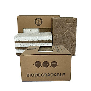 Natural Sponges - 6 Pack of EcoFriendly Biodegradable Coconut Sponges - Multipurpose Kitchen Sponges - by American Kitchen Company ™