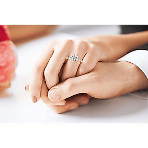 BRIGHTS COLLECTION 1/2 Carat Lab Grown Diamond Solitaire Engagement Rings For Women In 10K White Gold In Ring Size 6.5