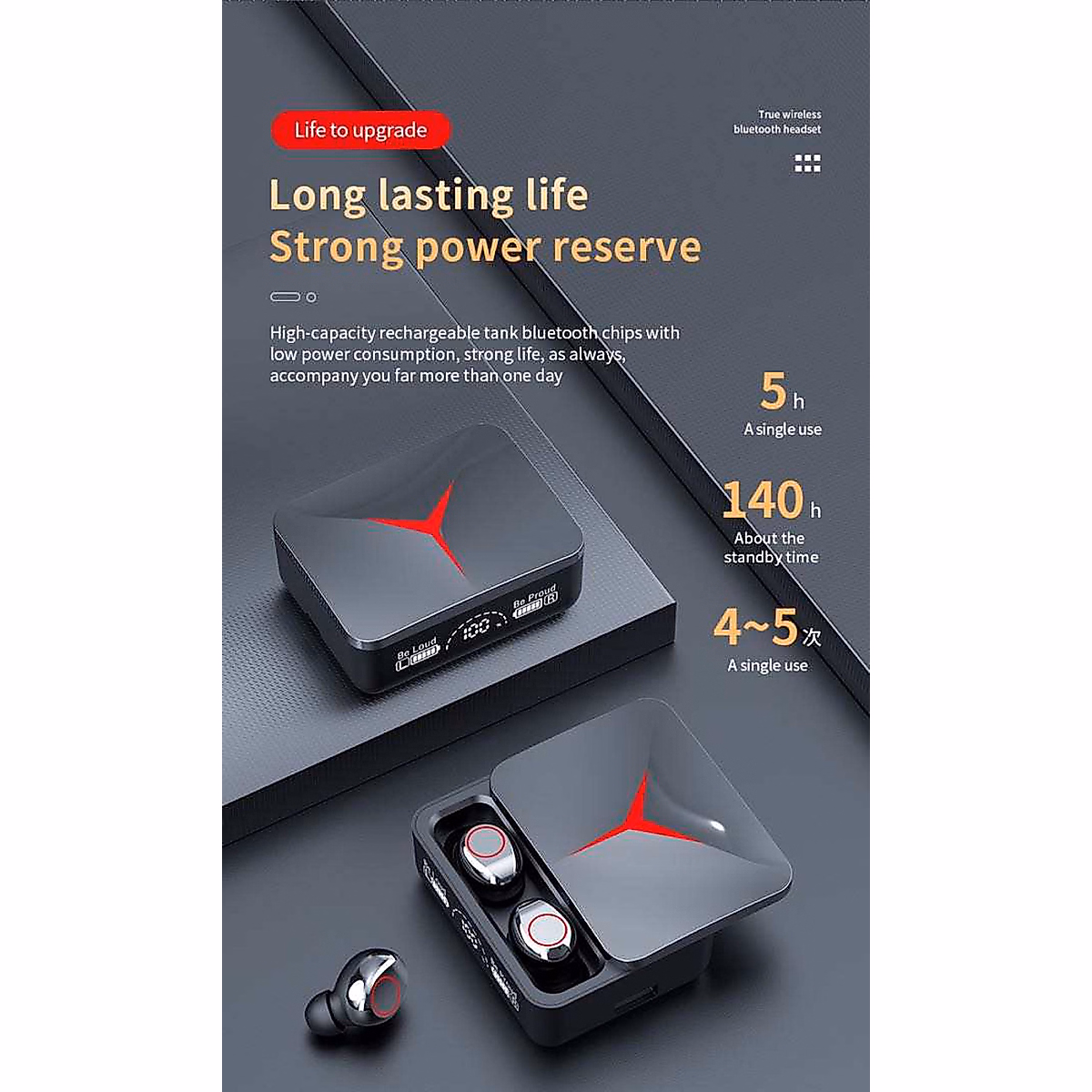 Gaming Headset Bluetooth Earphone with Mic Bass Audio Stereo HiFi TWS True M90 Wireless Earbuds Sports LED Headphones auriculare