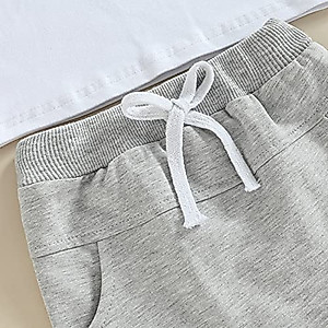 Toddler Baby Boys Easter Outfits Short Sleeve Letter Print T Shirt and Drawstring Shorts Playwear Sets (Big Hoppa & White, 2-3 Years)