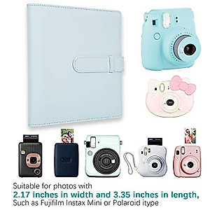 256 Pockets Mini Photo Album for Polaroid Pictures,Suitable for Fujifilm Instax Mini 12 11 9 90 8+ 8 7S 40 26 25 EVO LiPlay Instant Camera/Mini Link SP-1 Printer (Pastel Blue)