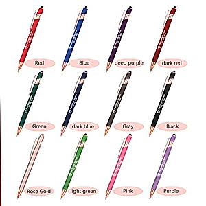 NGTSFLY 12 pcs Personalized Pens with Name or Logo Black Ink Custom Ballpoint Pen with Free Engraving Customized Gift for Women Men Office Business (Rose Gold)