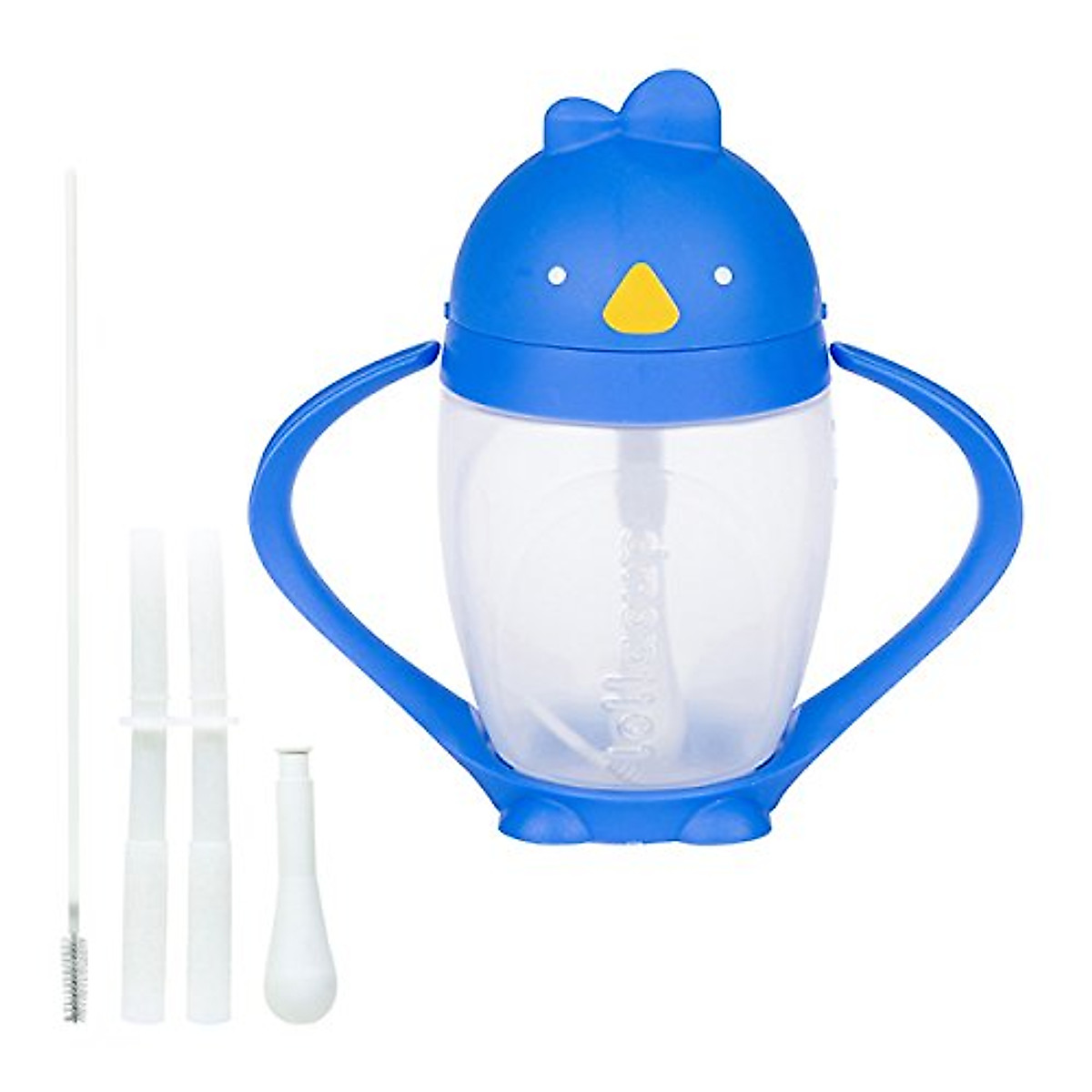 Lollaland Weighted Straw Sippy Cup for Baby:MADE IN THE USA - Transition Kids, Infant & Toddler Sippy Cup (6 months - 9 months) | Shark Tank Products | Lollacup (Brave Blue) w/ Straw Replacement Pack