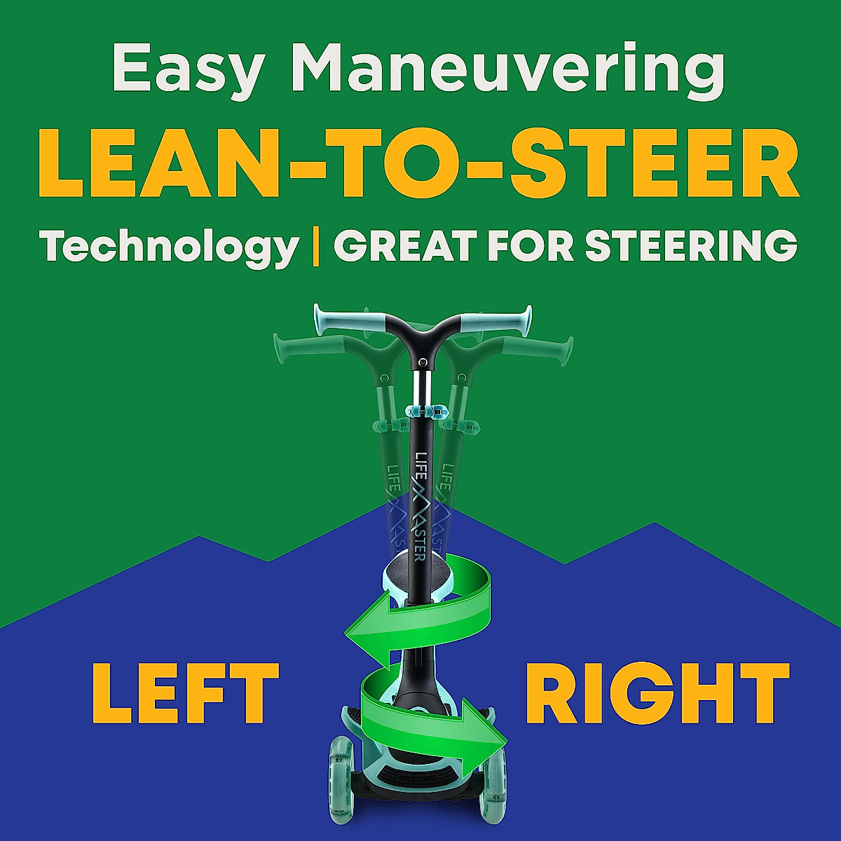 Kids Scooter – Foldable Seat – LED Wheel Lights Illuminate When Rolling – Children and Toddler 3 Wheel Kick Scooter – Adjustable Handlebar – Indoor and Outdoor- Pink - by Lifemaster