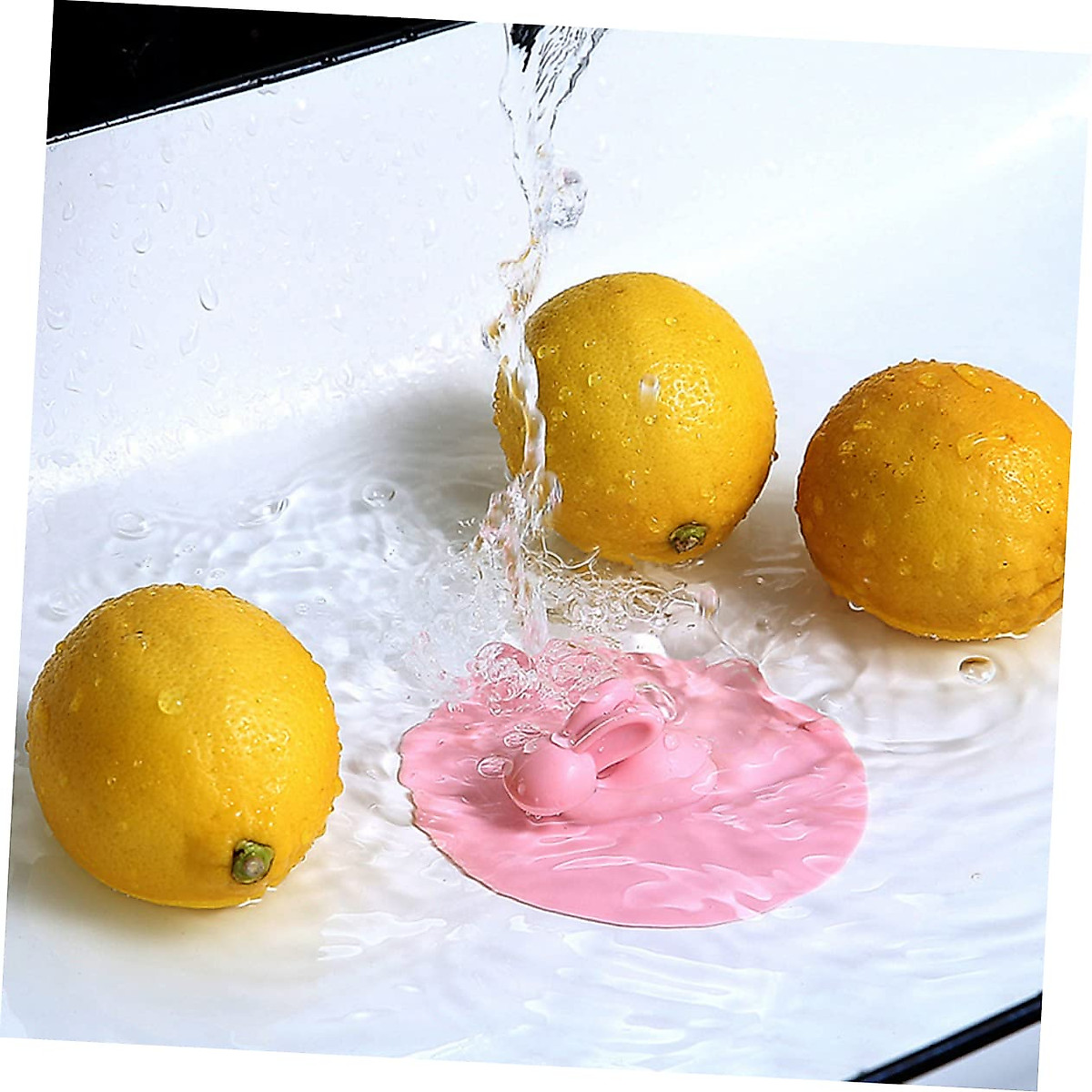 BUTIFULSIC 4pcs Sealing Sink Stopper Bath Tub Drain Cover Tub Drain Plug Silicone Hair Catcher Silicone Bath Plug Bathtub Drain Cover Sink Drain Cover Floor Drain Plug Pink Laundry Tub 10cm