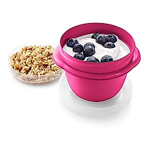 Rubbermaid TakeAlongs 2-Compartment Meal Prep and Food Storage Kit, 30 Pieces including Lids, BPA-Free Plastic, Beet Red