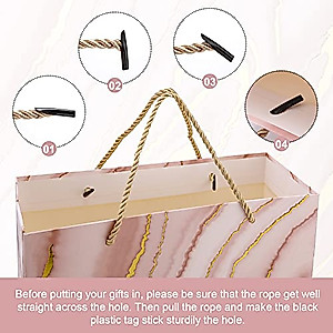 Lancool Gift Bags, 12 Pack 12.6x10.2x3.9 Inch Gift Bags Medium Size, Gift Bag Large Size, 4 Assorted Designs Foil Gift Bags for Monther's Day, Baby Shower, Birthday, Wedding, Party Favors