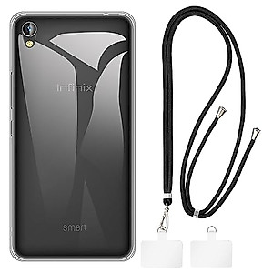 Shantime Infinix Smart X5010 Case + Universal Mobile Phone Lanyards, Neck/Crossbody Soft Strap Silicone TPU Cover Bumper Shell for Infinix Smart X5010 (5”)