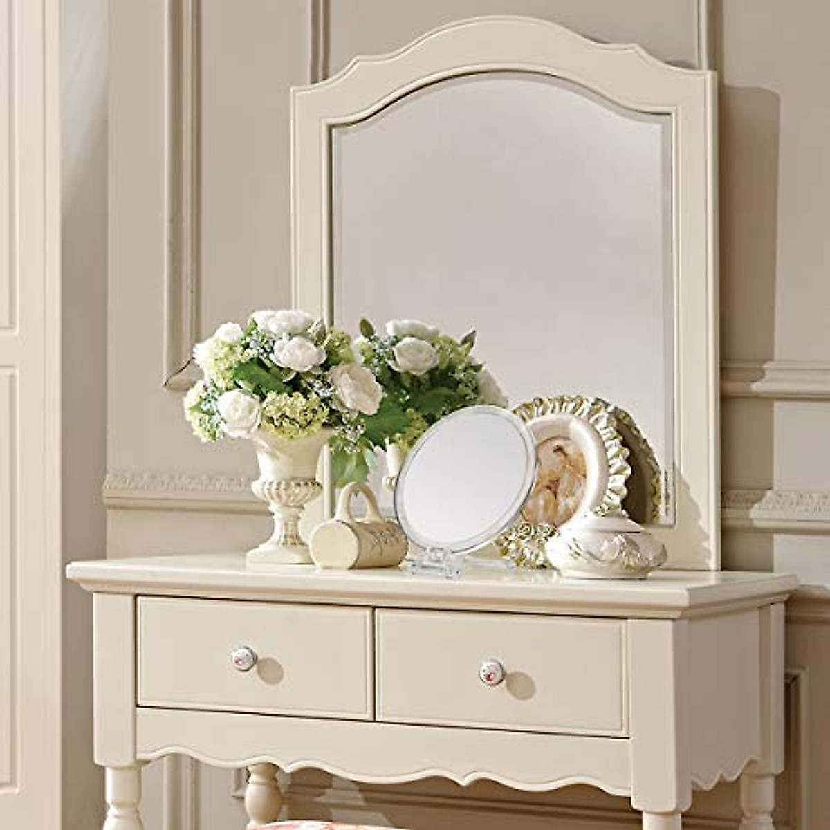 Snowflakes Double Sided Folding Handheld Mirror 1X/10x Magnification Hand held Mirror.