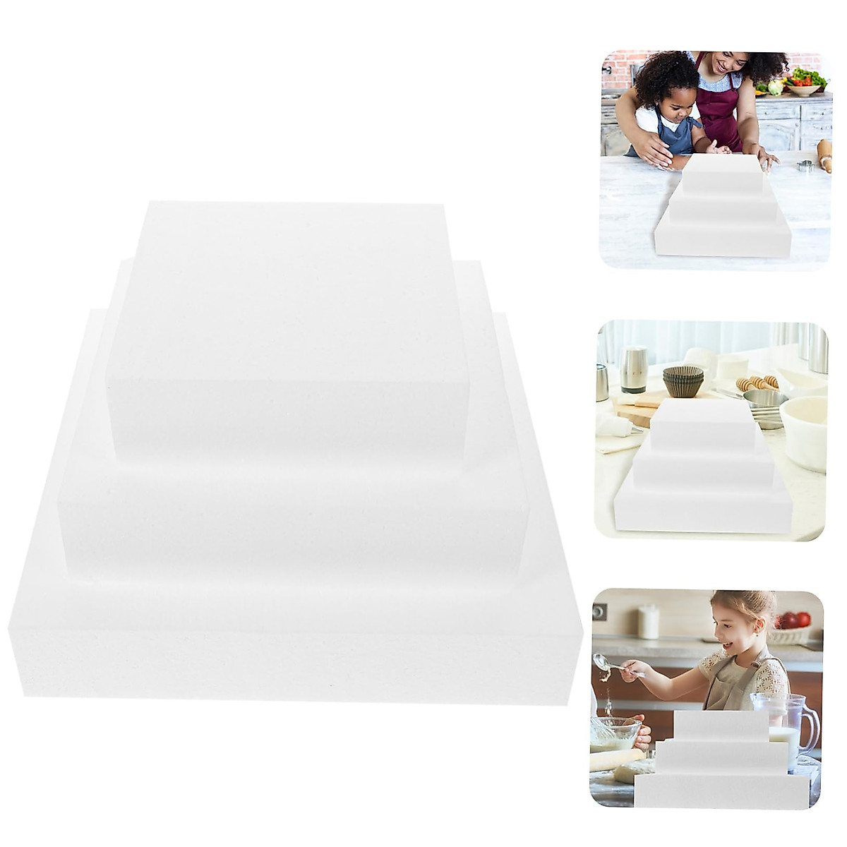 TIDTALEO 3pcs Foam Cake Model Wedding Foams Cake Foam Dummy Rounds Round Cake Stand Practice Round Dummies Camera Backpack Square Mold Foam Cake Mold Diy Tea Coffee To Rotate Box