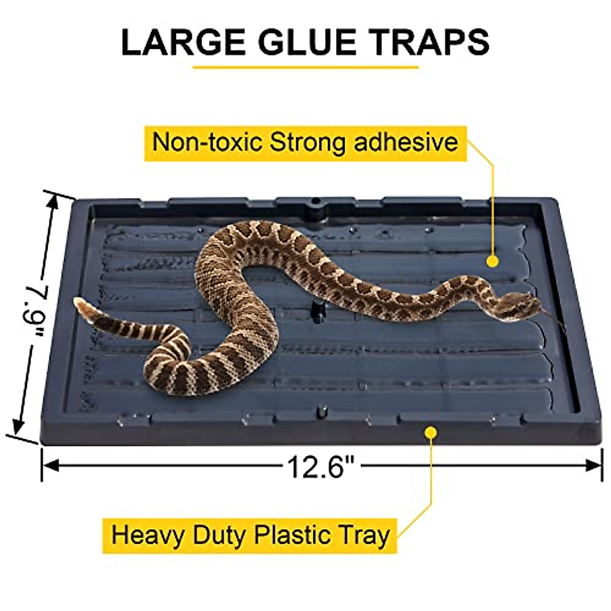 Jifeineng 2 PCS Extra Large Snake Mouse Super Glue Traps Heavy Duty Baited Extra Strength Rat Sticky for Indoor Home Garage Garden