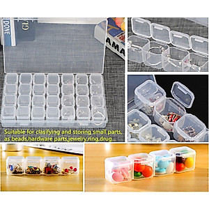 OUNUODASI Diamond Painting Storage Accessories - 3 Pack 28 Grids Diamond Dotz Art Storage Box, Bead Organizers and Storage Containers Tools for Crystals, Stones, Charms, Jewelry