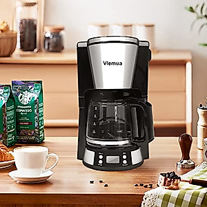 Gardcare 10-Cup Coffee Maker: 24-hour Programmable Coffee Machine, Smart Touch Screen, Stainless Steel Glass Carafe Pot with Brew Strength Control, Automatic Anti-Drip System, Black