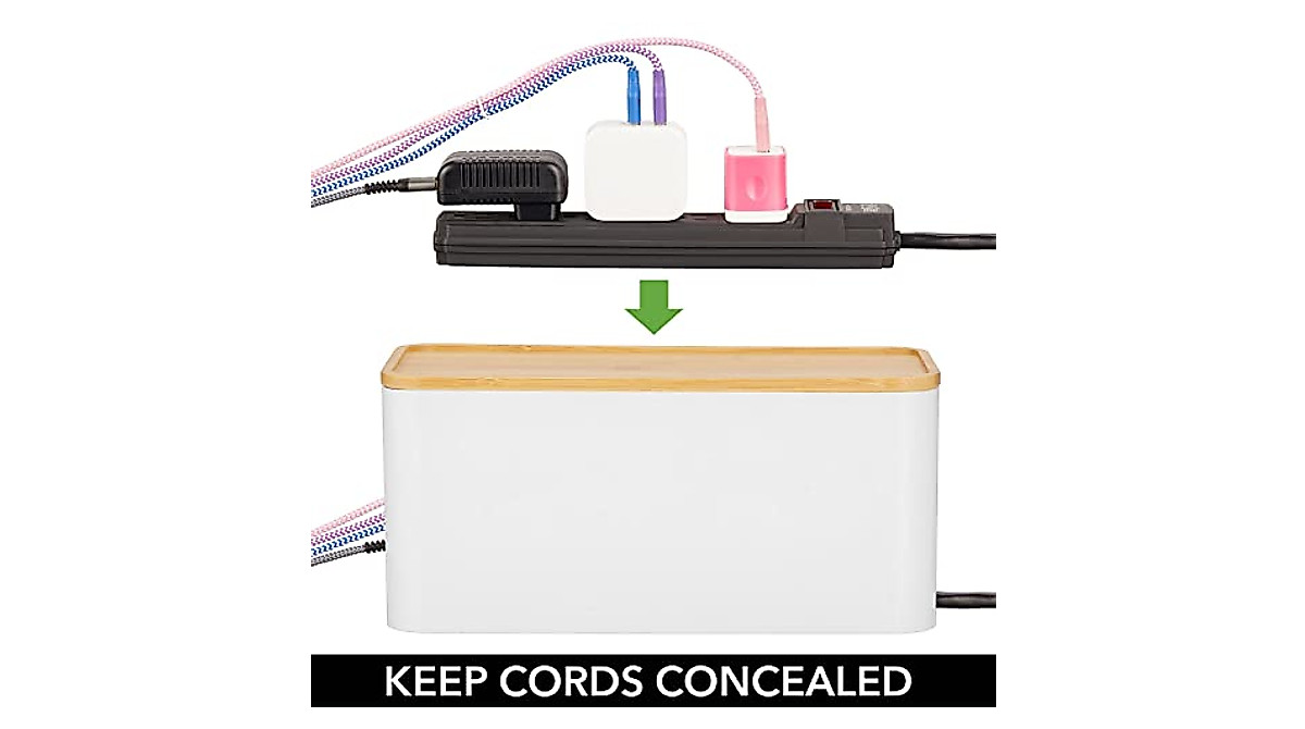 mDesign Cable Management Box - Organize Your Cords
