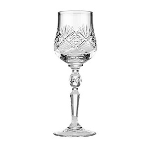 Neman Set of 6 Russian Cut Crystal Shot Glasses 2-Oz. Hand Made Vodka or Liquor Stemmed Vintage Glassware