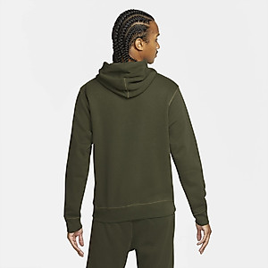 Nike Men Sportswear Just Do It Fleece Hoodie (Large, Sequoia/Medium Olive)