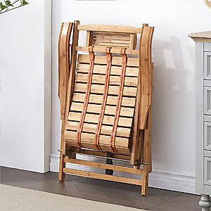 BROHN Lounge Chair, Wooden Rocking Chair Porch Rocker Outdoor Traditional Indoor Foldable Deck Recliner Sun Lounger Chairs