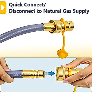 12FT Natural Gas Conversion Kit，52066 Gas Conversion Kit，65,000 BTU Natural Gas Hose and Regulator Compatible with Grill Kitchen Auxiliary Gas Grill