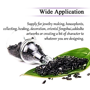 Swpeet 1 Pound Black Agate Small Tumbled Chips Stone Ruby in Fuchsite Tumbled Chips Stone Crushed Pieces Irregular Shaped Stones 0.3-0.5 inch (About 455 Gram) (Black Agate)