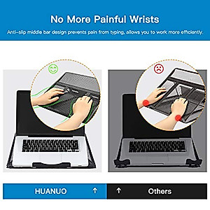 HUANUO Adjustable Laptop Stand Riser for Desk, Fits Up to 15.6 inch Notebook, Mesh Ventilated Laptop Cooling Stand with 8 Tilt Levels