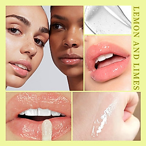 Easilydays Lemon Moisturizing Lip Oils, Mini Capsule Hydrating Lip Gloss, Daytime Refreshing Lip Balm Lip Care Serum, Lightweight Long Lasting Lip Glow Oil, Non-Sticky Shine Primer (Yellow)