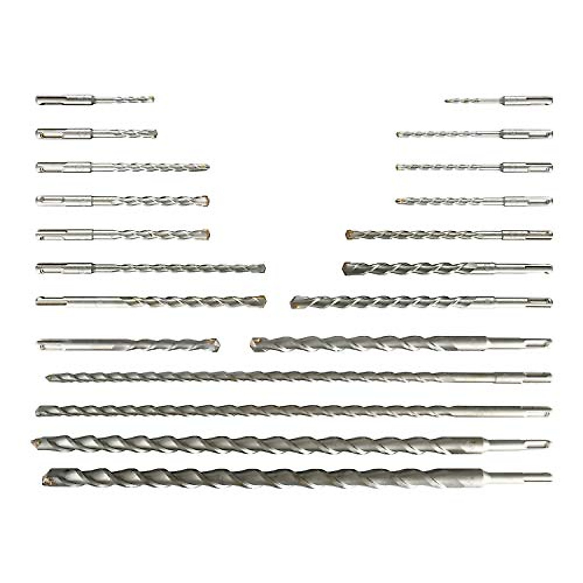 20pcs SDS Plus Rotary Hammer Drill Bits, SDS+ Carbide Tipped Stone Concrete Masonry Hole Tool Set For Ceramic Tile, Brick, Wall 3/16"~13/16" with Storage Case