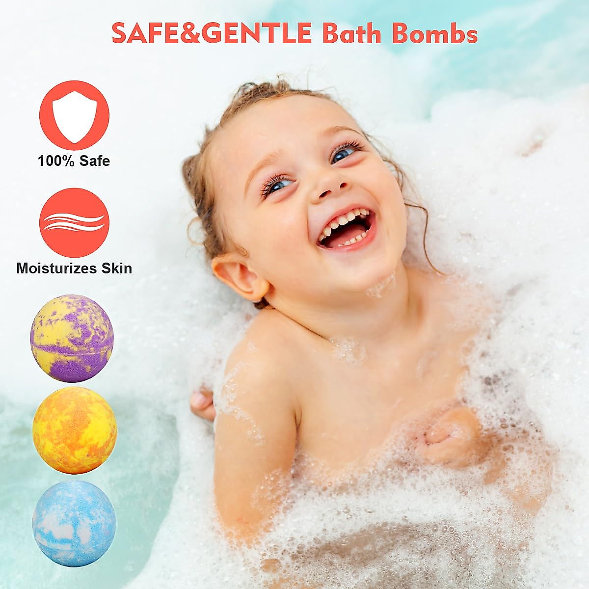 Bath Bombs for Kids with Toys Inside for Girls Boys - 12 Set Surprise Bubble Bath Fizzies, Colorful Handmade Kids Safe and Gentle Spa Bath Fizz Balls Kit, Birthday Christmas Gift (Package May Vary)
