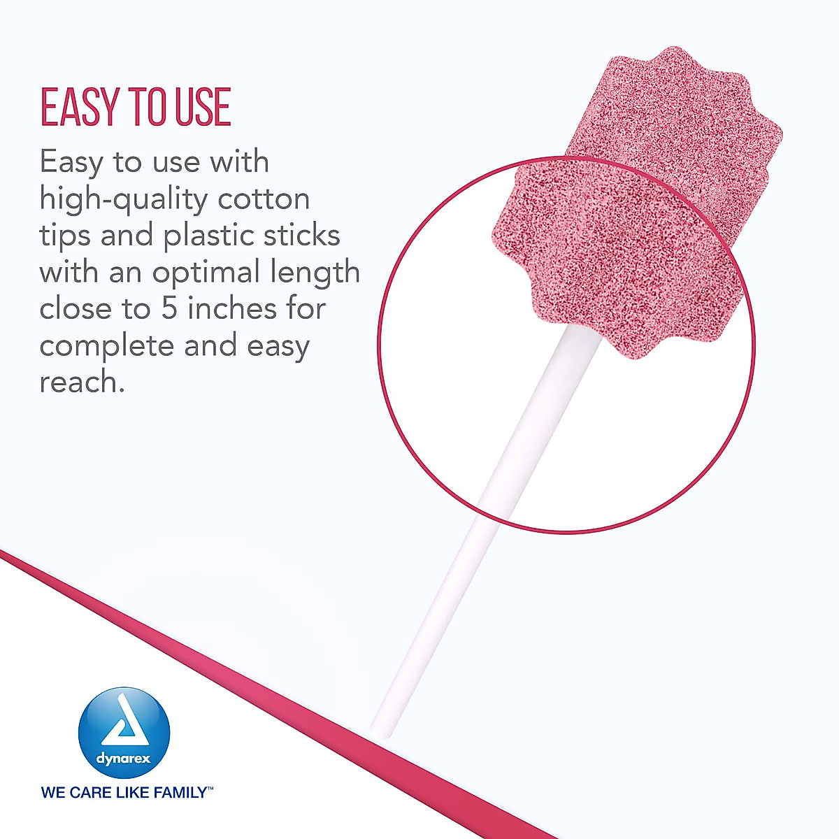 Dynarex 1217 Dentifrice-Flavored Swabstick, Individually Wrapped, Pack of 250