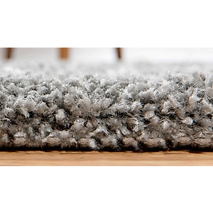 Unique Loom Rabat Shag Collection Area Rug - Marble (8' x 10' Rectangle, Gray/ Ivory)