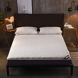 WJH Thicken Memory Foam Mattress, Japanese Tatami Futon Mattress, Double Breathable Sleeping Pad-Blue 150200cm(59x79inch)