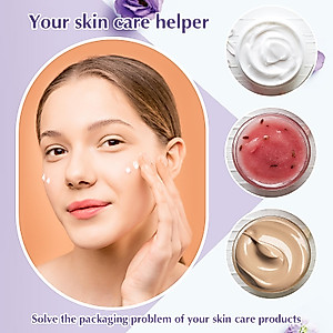 6 Pack Clear Container with Lids Small Plastic Pot Jars Wide Mouth Round Leak Proof Plastic Container Jars with Lid for Travel Storage, Eye Shadow, Nails, Paint, Jewelry (White,3 oz)