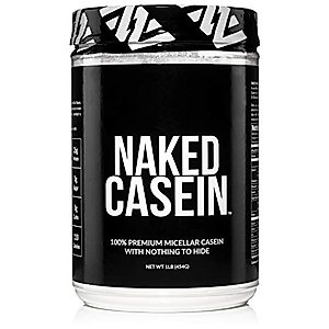 Naked Casein - 1LB 100% Micellar Casein Protein from US Farms - Bulk, GMO-Free, Gluten Free, Soy Free, Preservative Free - Stimulate Muscle Growth - Enhance Recovery - 15 Servings