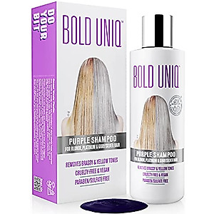 Purple Shampoo for Blonde Hair - Blonde Toner Eliminates Brassy Yellow Tones for Bleached, Platinum, Bleached, Gray, Ash, Silver & Blonde Hair - Paraben & Sulfate-Free, Cruelty-Free & Vegan - 8 Fl Oz