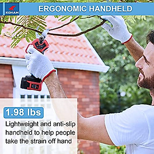 KOHAM Professional Cordless Electric Pruning Shears 16.8V 2Ah Lithium Battery Powered, ETL Certified, 1 Inch Cutting Diameter