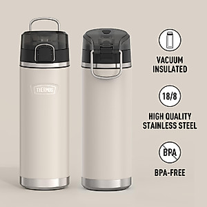ICON SERIES BY THERMOS Stainless Steel Water Bottle with Spout 24 Ounce, Sandstone