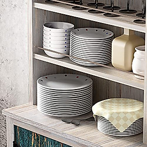 18-Piece Kitchen Dinnerware Set, MEKY Colorful Polka Dots Glassware Plates, Dishes, Bowls, Service for 6, Crack Resistant Dish Set