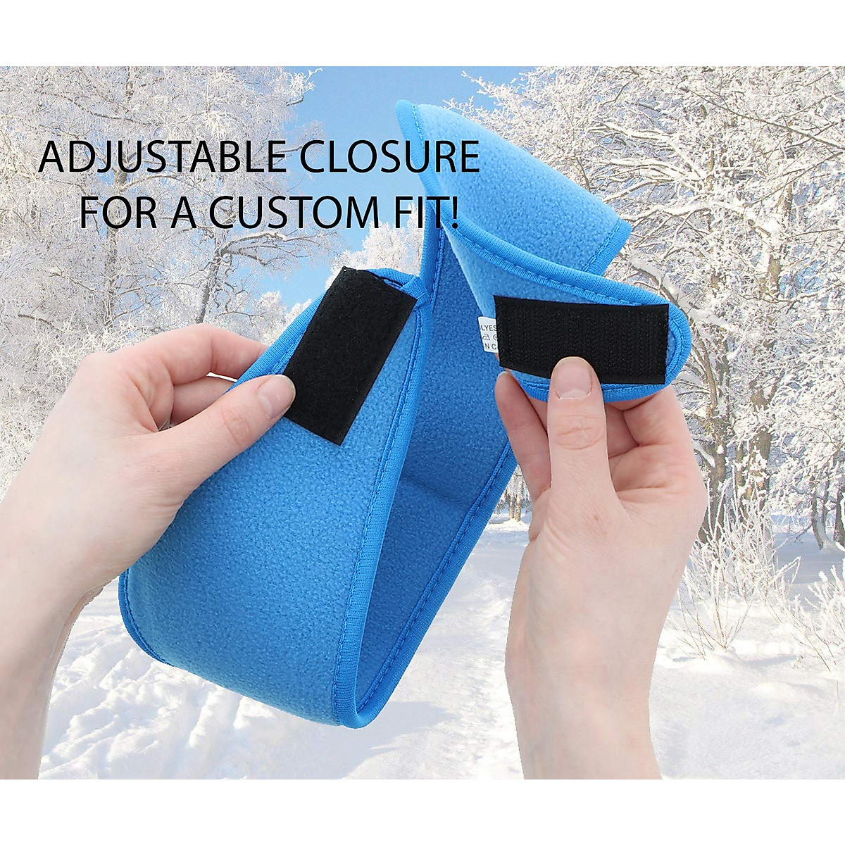 Motique Accessories Brown Fleece Ear Muff Head Wrap with Closure Winter Earmuff - Lots of Colors