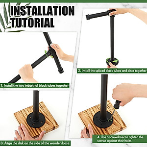 Juexica Hand Towel Holder Stand 15 Inch Farmhouse Towel Holder Towel Racks Hand Towel Stand with Heavy Base for Bathroom Kitchen Countertop Desktop Standing, Black (T Style)