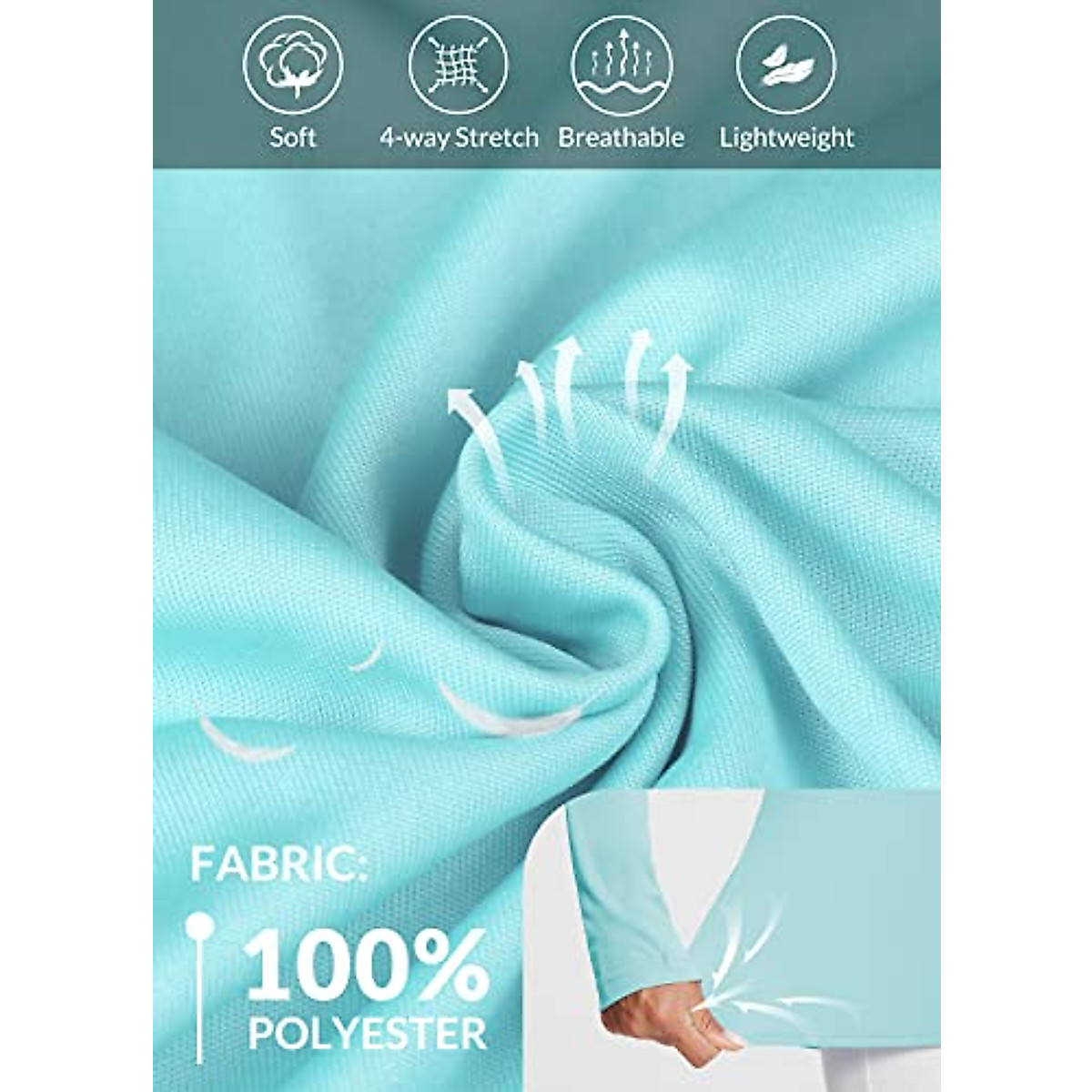 BALEAF Women's Long Sleeve Fishing Shirts UPF 50+ Sun Protection SPF Quick Dry Lightweight T-Shirt Outdoor Hiking Runing Light Green Size L