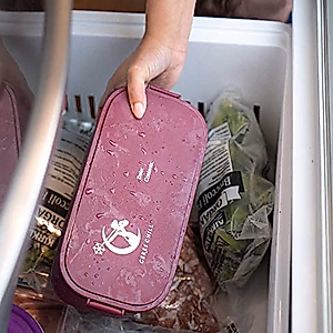 Ceres Chill The Milkstache 2.0 Reusable Breastmilk Freezer Storage Container, 1/2 Ounce Cubes fit Any Baby Bottle, Freezing Pumped Milk has Never Been Easier, Replaces Disposable Bags (Plum)