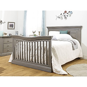 Sorelle Furniture Paxton Crib, Classic 4-In-1 Convertible Crib, Made of Wood, Non-Toxic Finish, Wooden Baby Bed, Toddler Bed, Child’s Daybed and Full-Size Bed, Nursery Furniture - Heritage Grey
