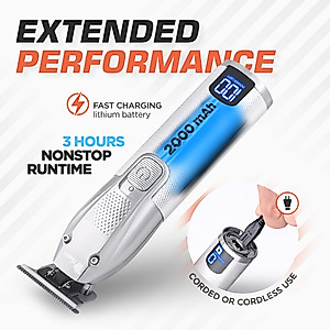 Fagaci Men's Hair Trimmer - Turbo Power with Precise Cutting, Adjusted Zero Gap Blades for Clean and Fine Cuts